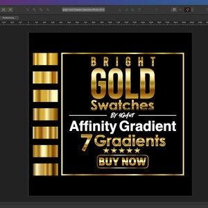 Bright Gold Metallic Gradient Swatches for Affinity Designer, Affinity ...