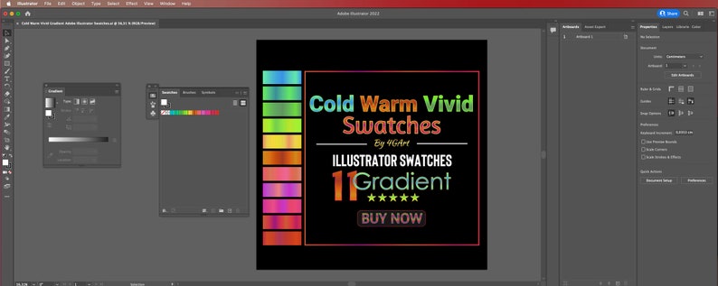Cold Warm Vivid Gradient Swatches for Illustrator | Adobe Illustrator ...