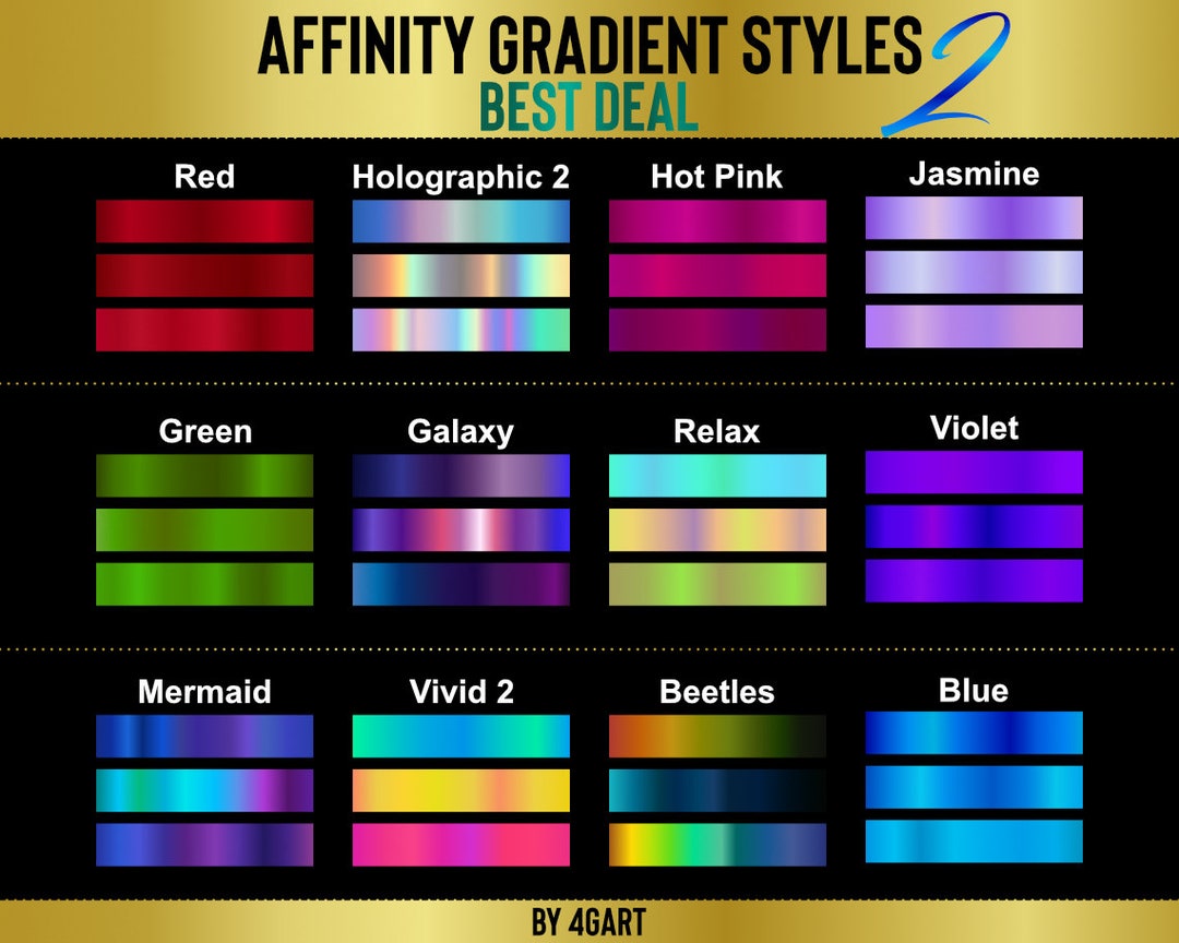 Affinity Gradient Styles Vol.2 for Affinity Designer, Affinity Photo ...