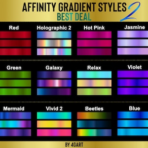 Affinity Gradient Styles Vol.2 for Affinity Designer, Affinity Photo ...