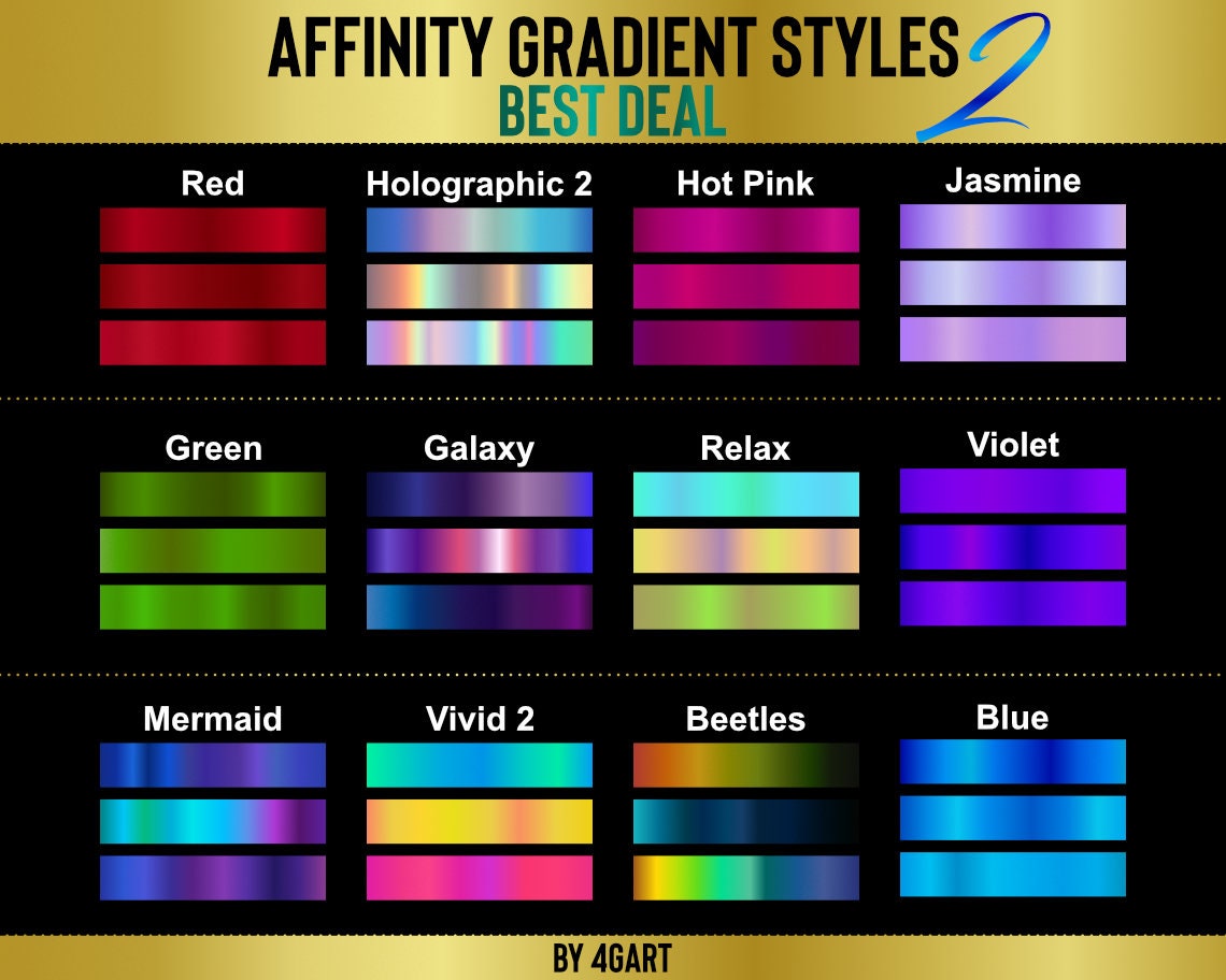 Affinity Gradient Styles Vol.2 for Affinity Designer, Affinity Photo ...