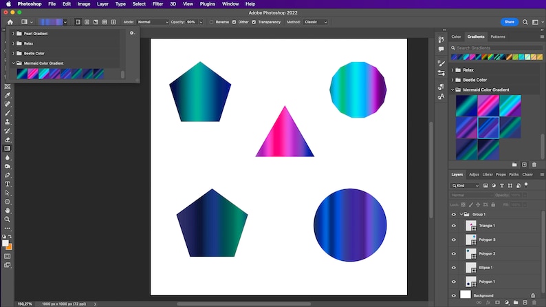 Mermaid Color Gradient for Photoshop and Photopea.com | Photoshop ...