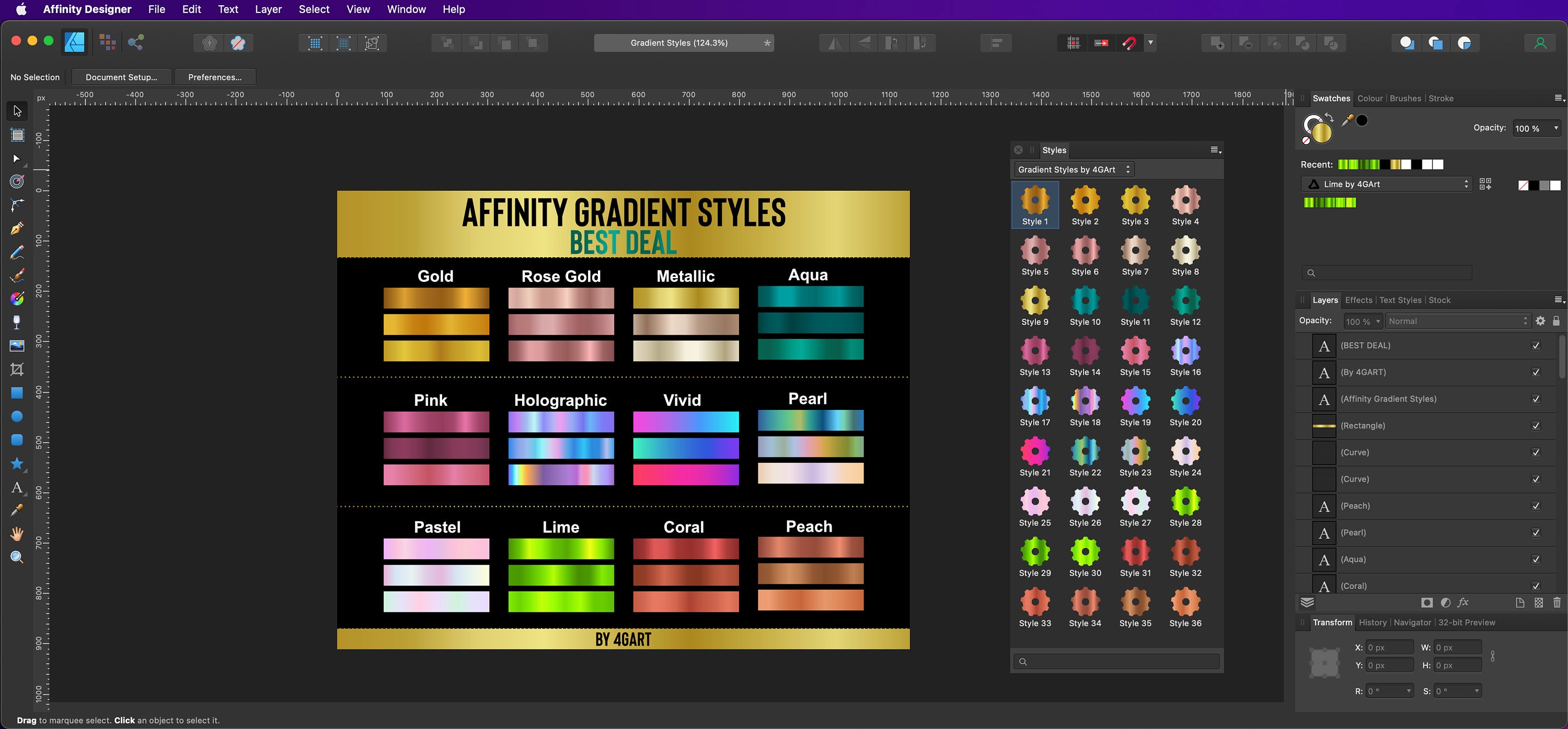 Affinity Gradient Styles for Affinity Designer, Affinity Photo and ...
