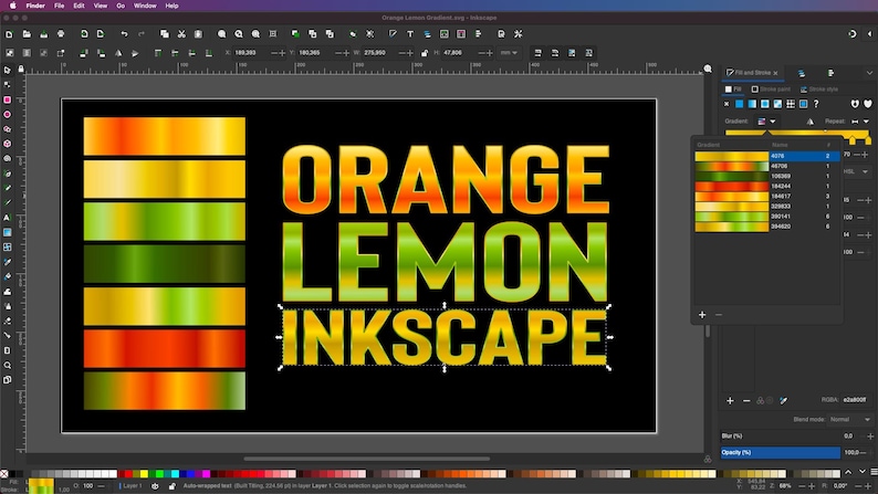 Orange Lemon Gradient Swatches for Inkscape | Inkscape Gradient ...