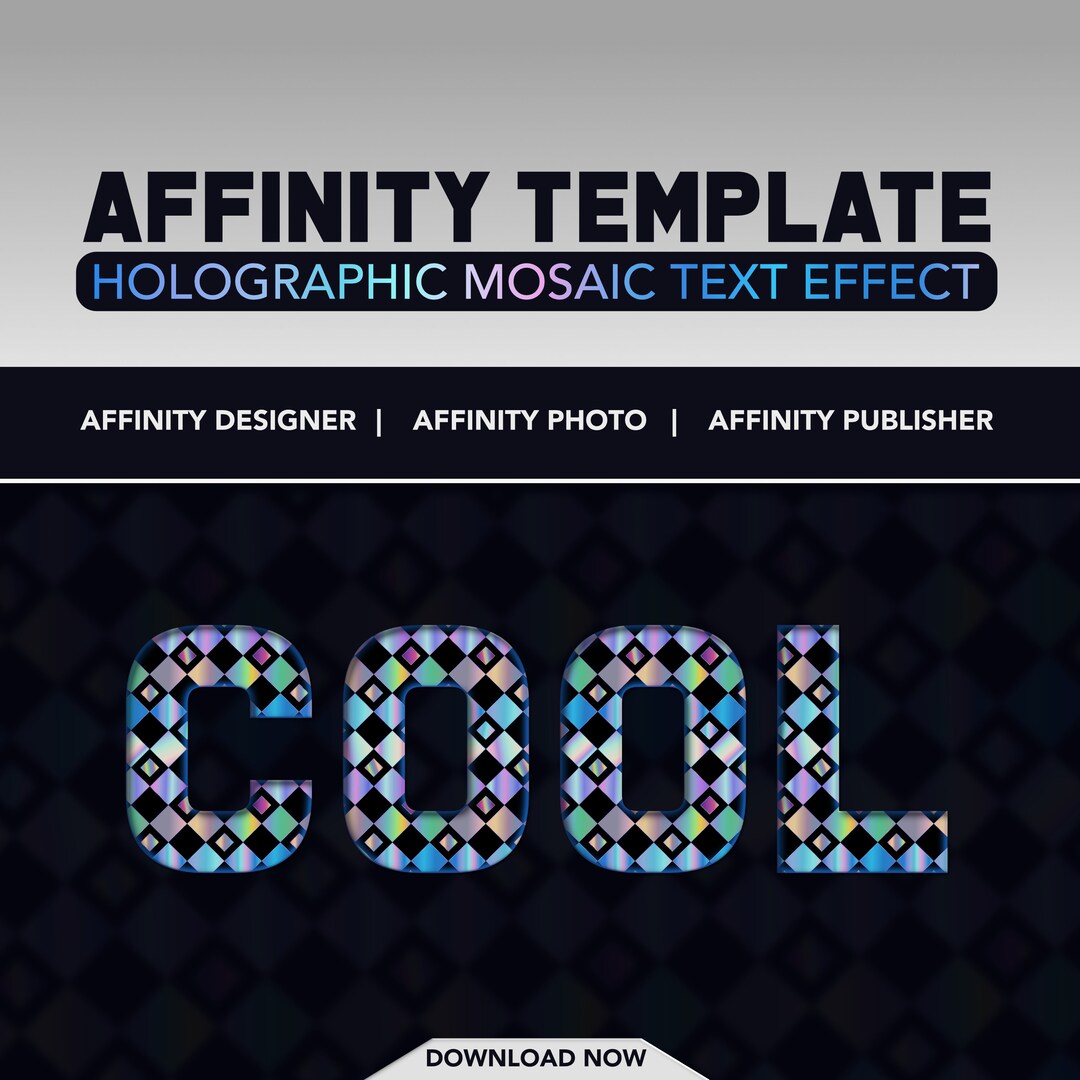 Affinity Holographic Mosaic Text Effects Template | Affinity Designer ...