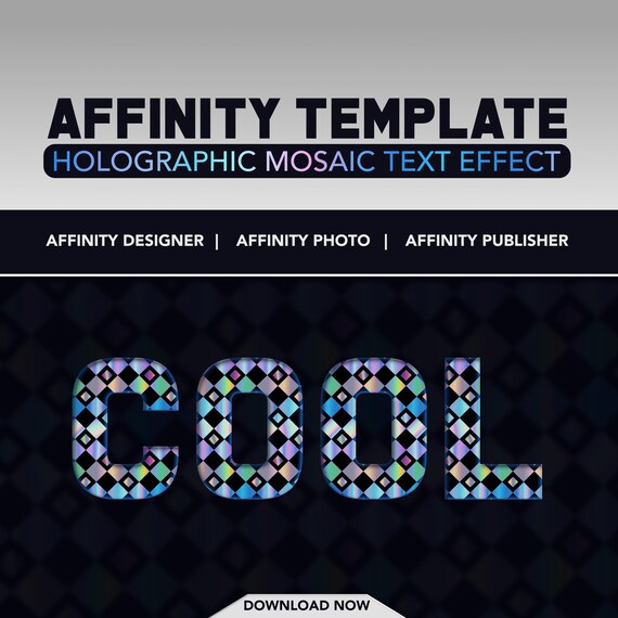 Affinity Holographic Mosaic Text Effects Template Affinity - Etsy