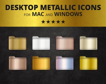 Rose Gold Metallic Desktop Folder Icon for MAC and WINDOWS | Etsy