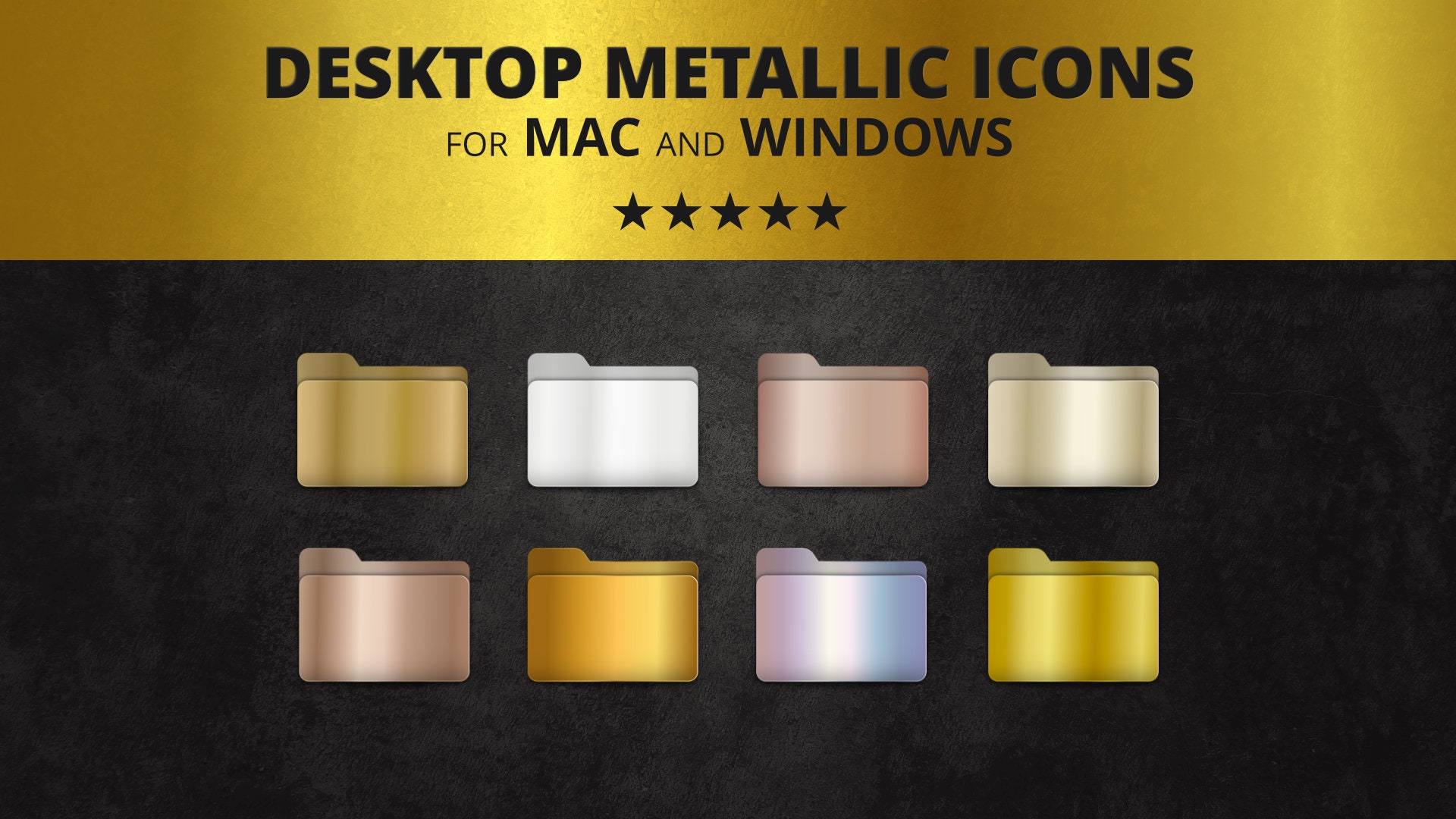 Metallic Desktop Folder Icon for MAC and WINDOWS - Etsy