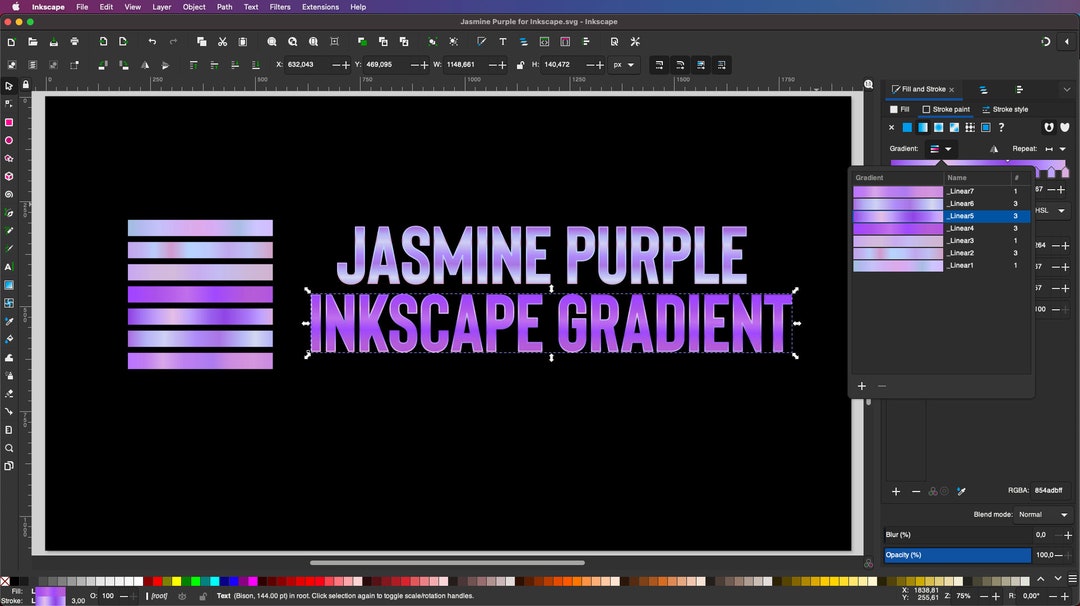 Jasmine Purple Color Gradient Swatches for Inkscape | Inkscape Jasmine ...