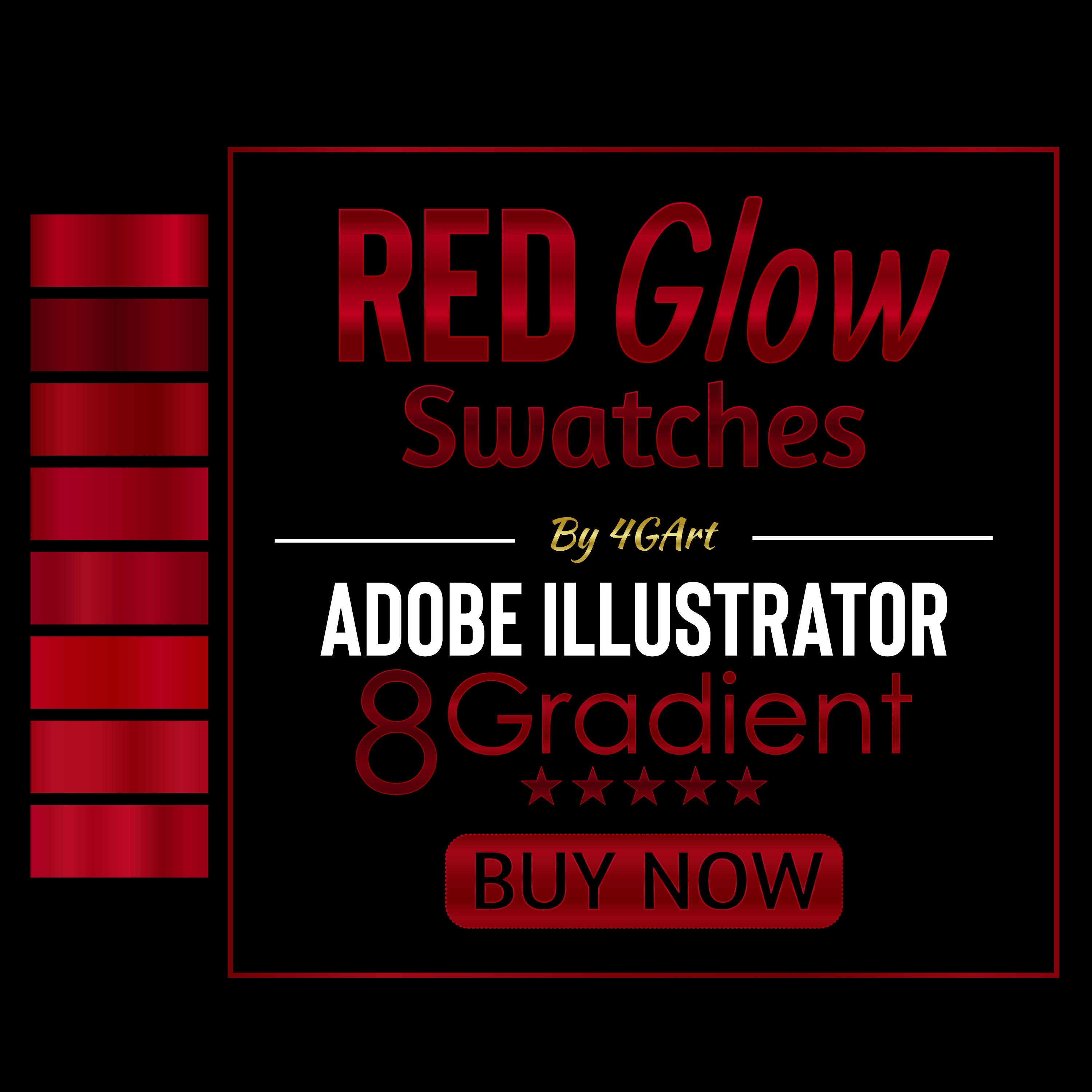 Red Glow Gradient Swatches for Illustrator | Adobe Illustrator - Etsy