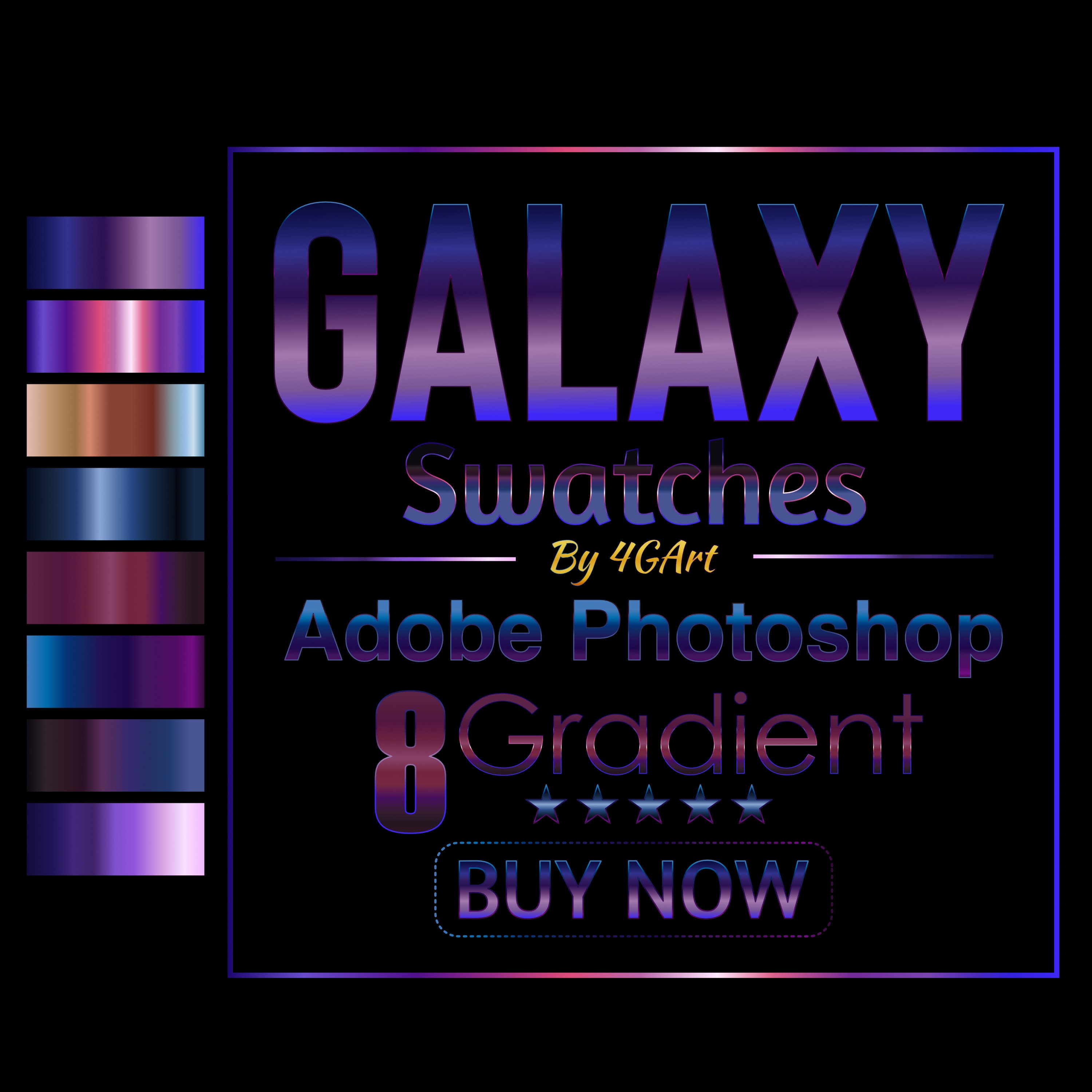 8 Galaxy Color Gradient for Adobe Photoshop and Photopea.com ...