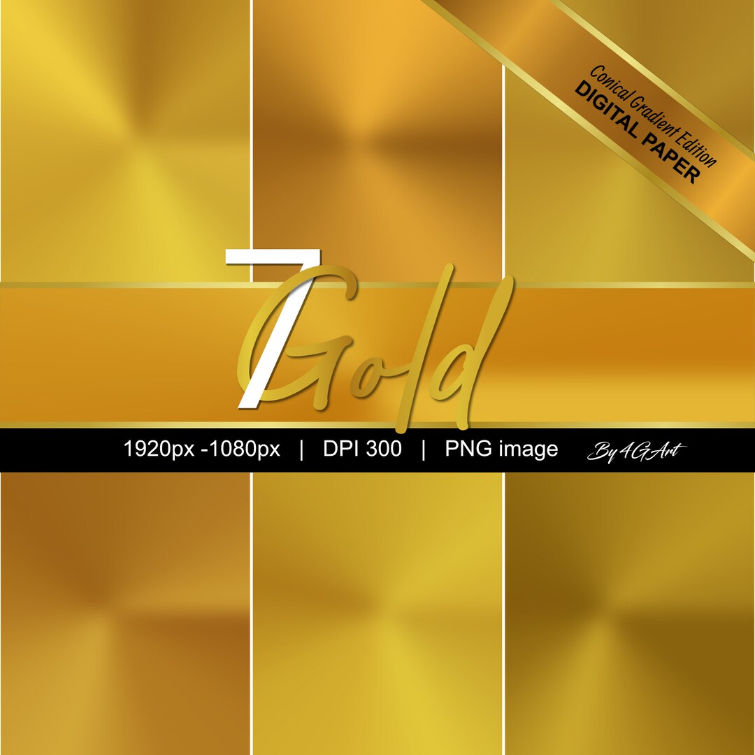 Gold Soft Conical Gradient Digital Paper | Conical Gradient | Gradient ...