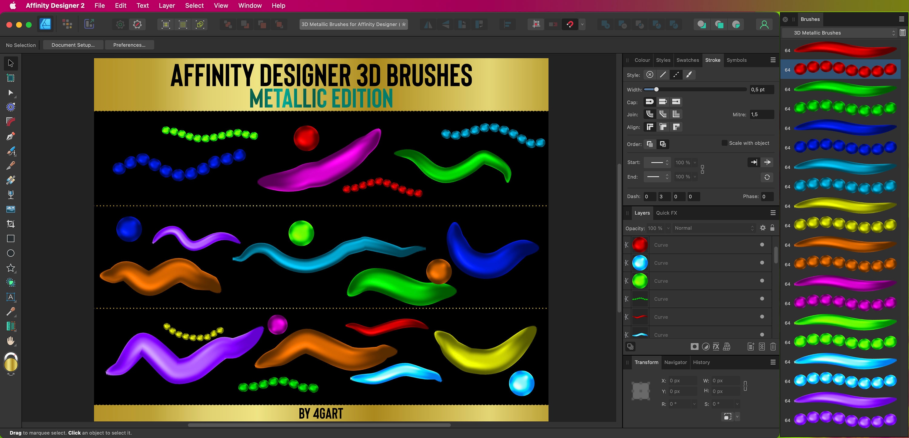 Affinity 3D Metallic Brushes for Affinity Designer | Affinity Designer ...