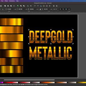 Deep Gold Metallic Color Gradient Swatches for Inkscape | Inkscape Deep ...