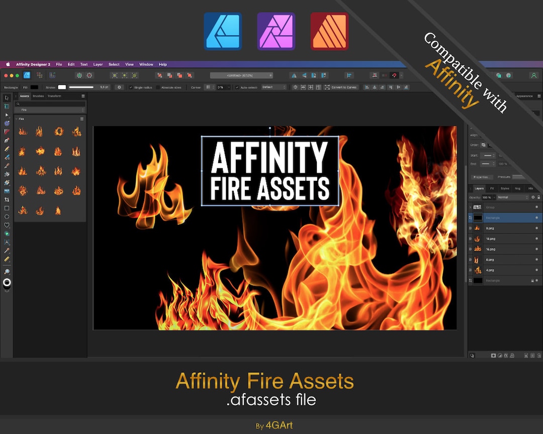 Affinity Fire Assets for Affinity Designer and (Instant Download) - Etsy