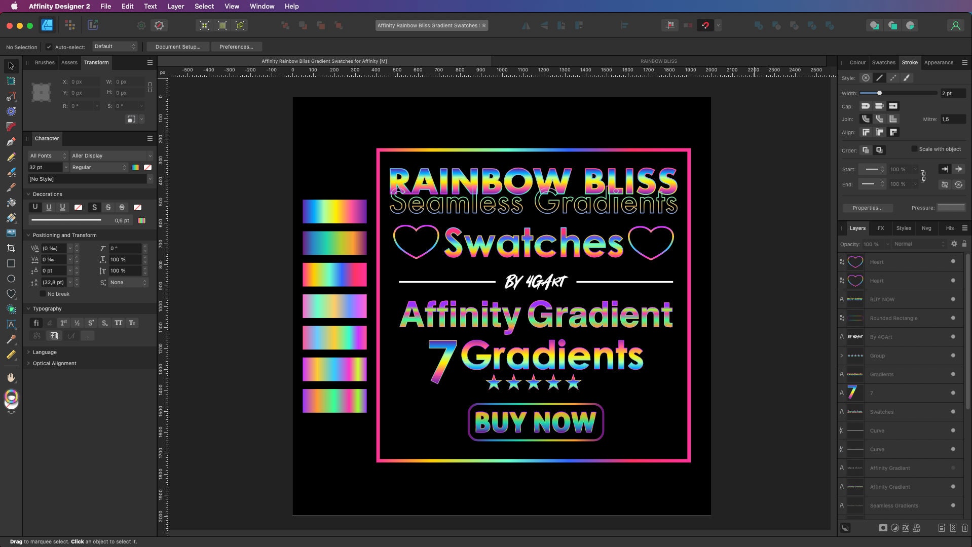 7 Rainbow Gradient for Affinity Designer and Affinity Photo - Etsy