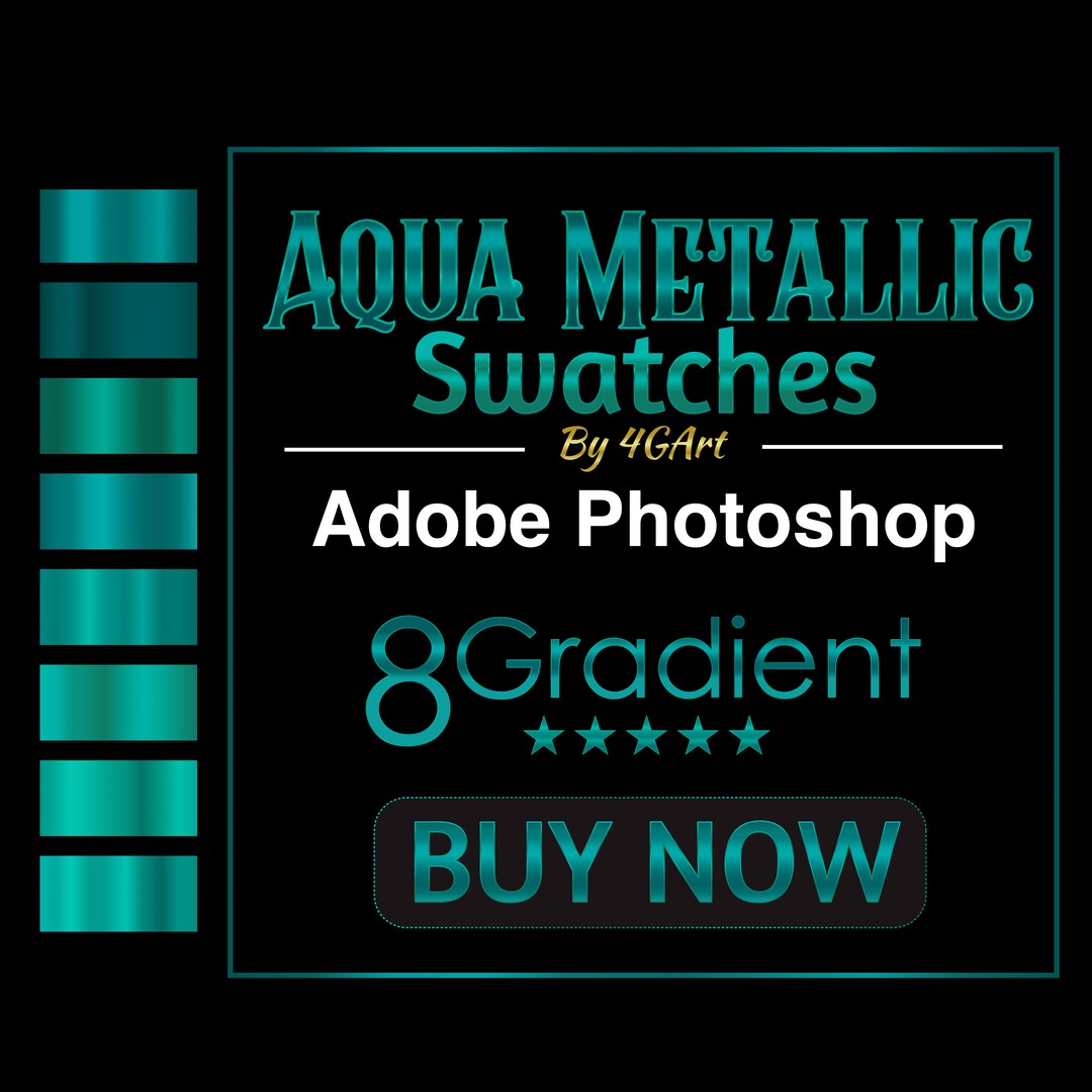 Aqua Green Color Gradient for Photoshop and Photopea.com - Etsy