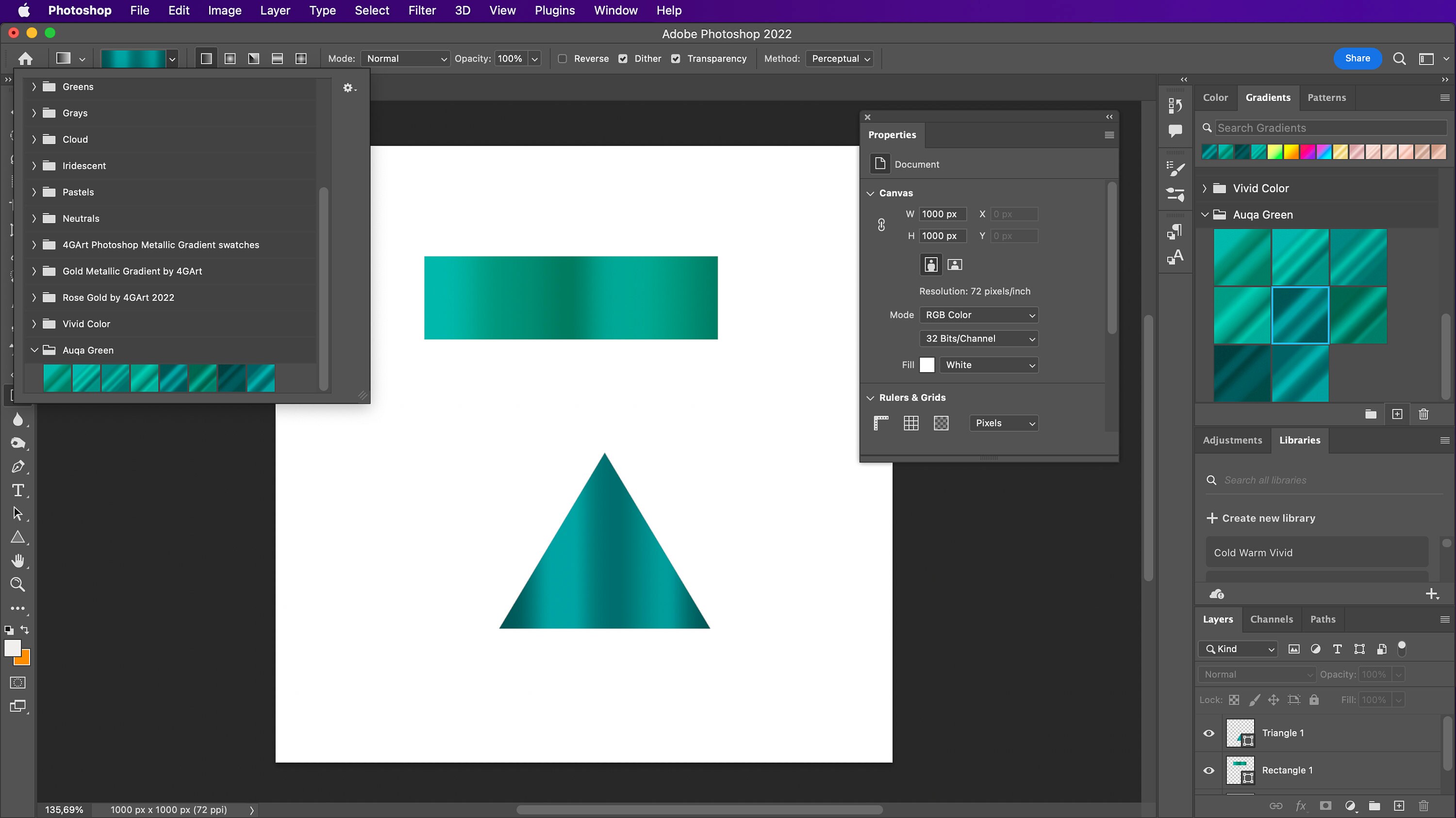 Aqua Green Color Gradient for Photoshop and Photopea.com - Etsy