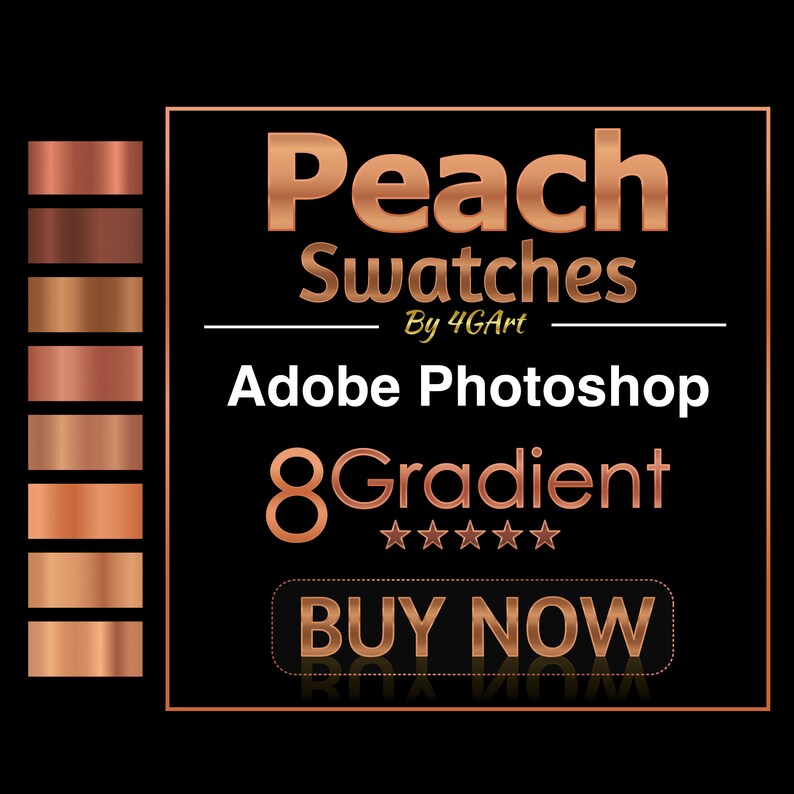 Peach Metallic Color Gradient for Photoshop and Photopea.com - Etsy