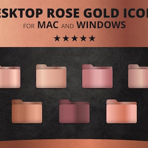 Rose Gold Metallic Desktop Folder Icon for MAC and WINDOWS | Folder ...