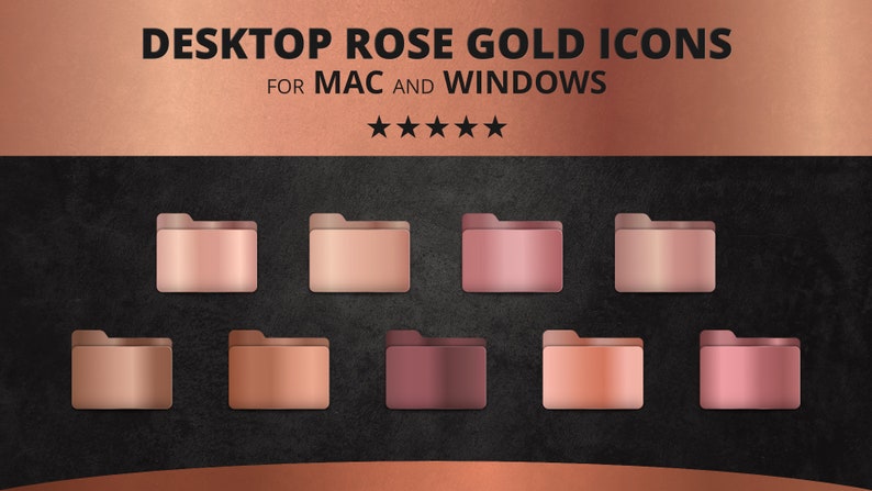 Rose Gold Metallic Desktop Folder Icon for MAC and WINDOWS | Folder ...