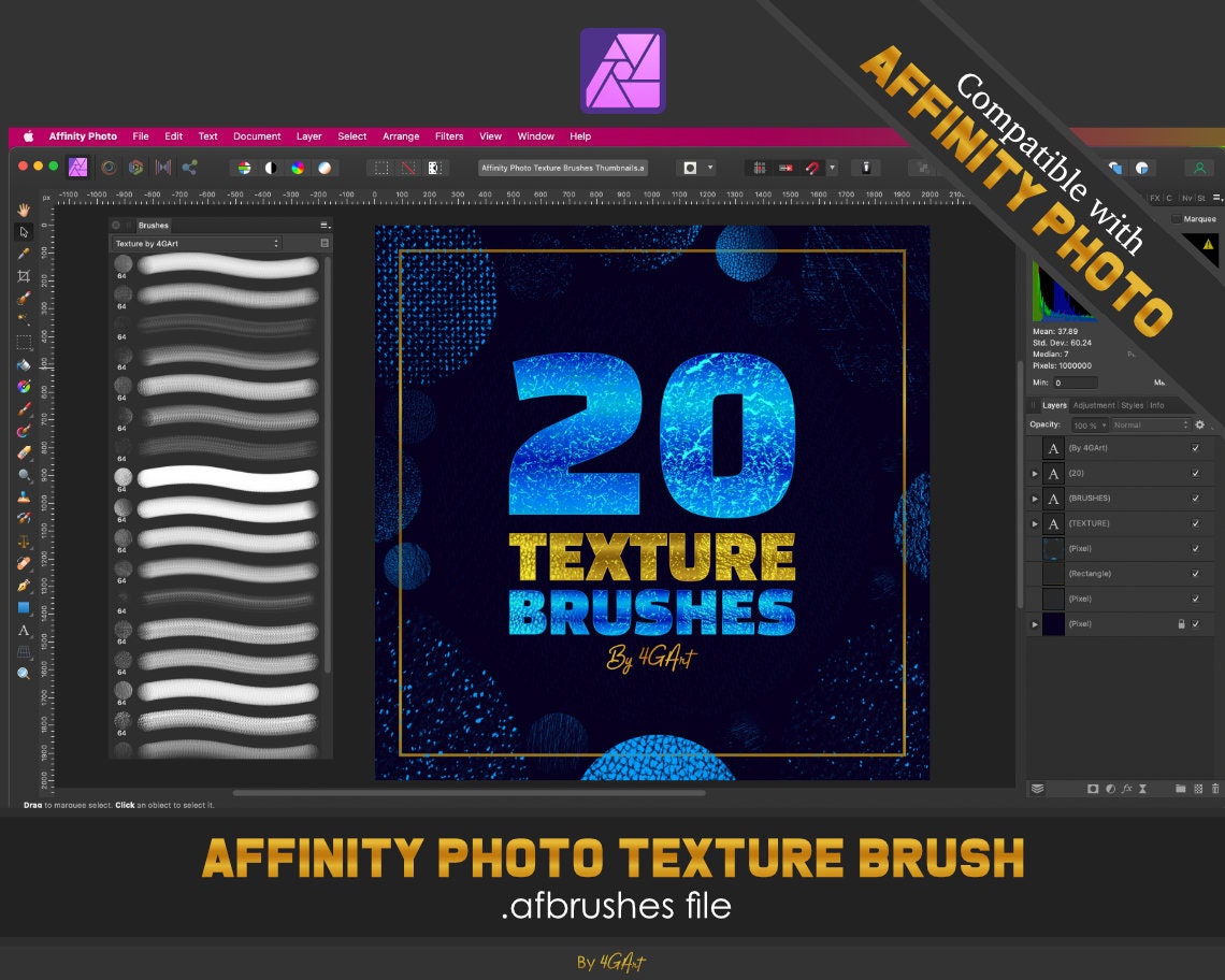 Affinity Texture Brushes for Affinity Photo and Affinity - Etsy