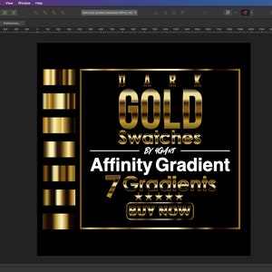 Dark Gold Metallic Gradient Swatches for Affinity Designer, Affinity ...