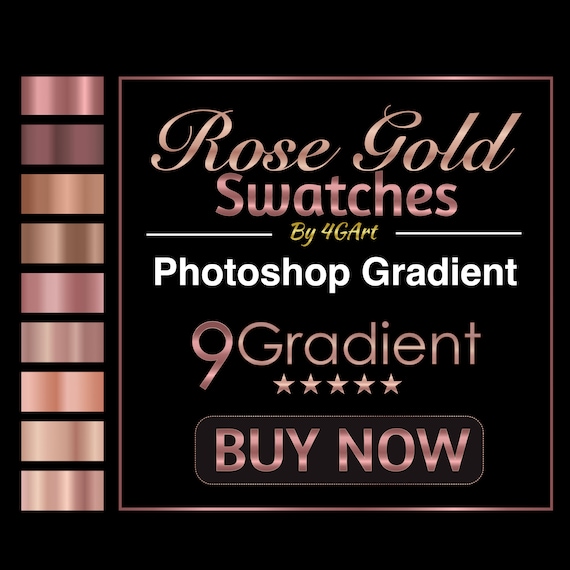 9 Rose Gold color gradient for Photoshop and Photopea.com | Etsy
