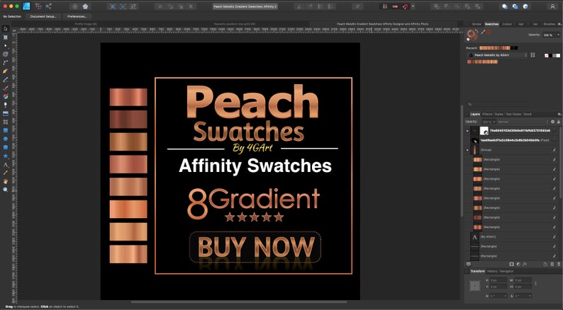 8 Peach Metallic Gradient for Affinity Designer and Affinity Photo ...
