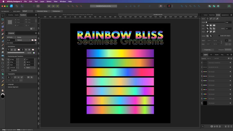 7 Rainbow Gradient for Affinity Designer and Affinity Photo - Etsy UK