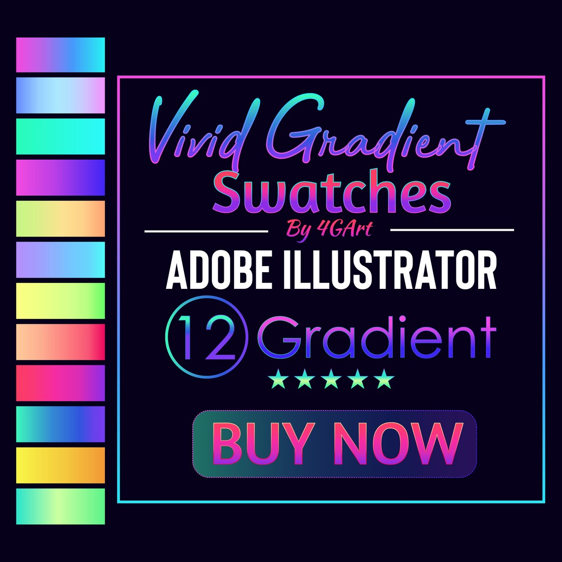 Illustrator Gradient Swatches Collection Bundle for Adobe Illustrator ...