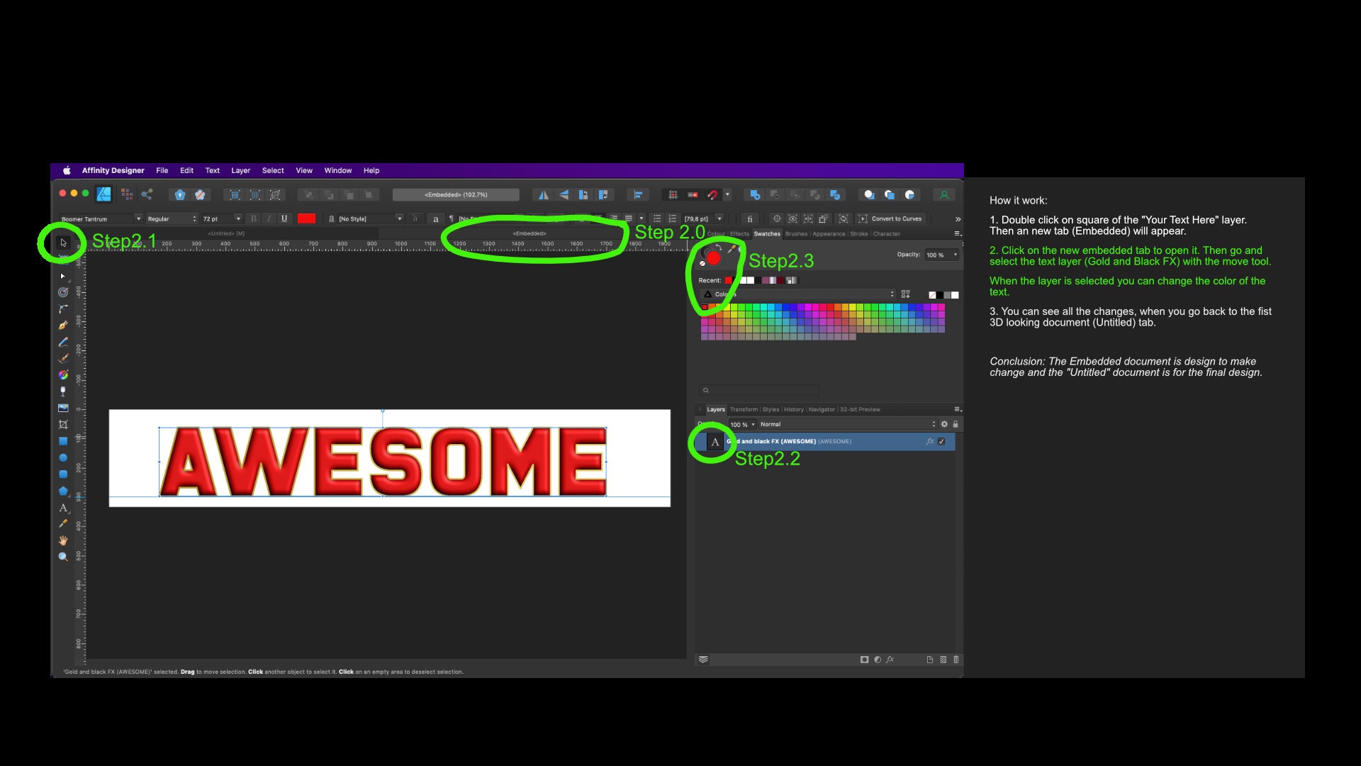 Affinity 3D Text Effects Template for Affinity Designer and Affinity ...