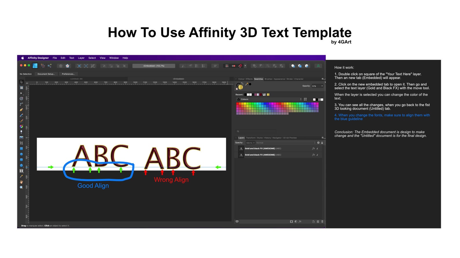 Affinity 3D Text Effects Template for Affinity Designer and Affinity ...