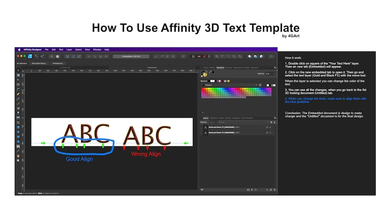 Affinity 3D Text Effects Template for Affinity Designer and Affinity ...