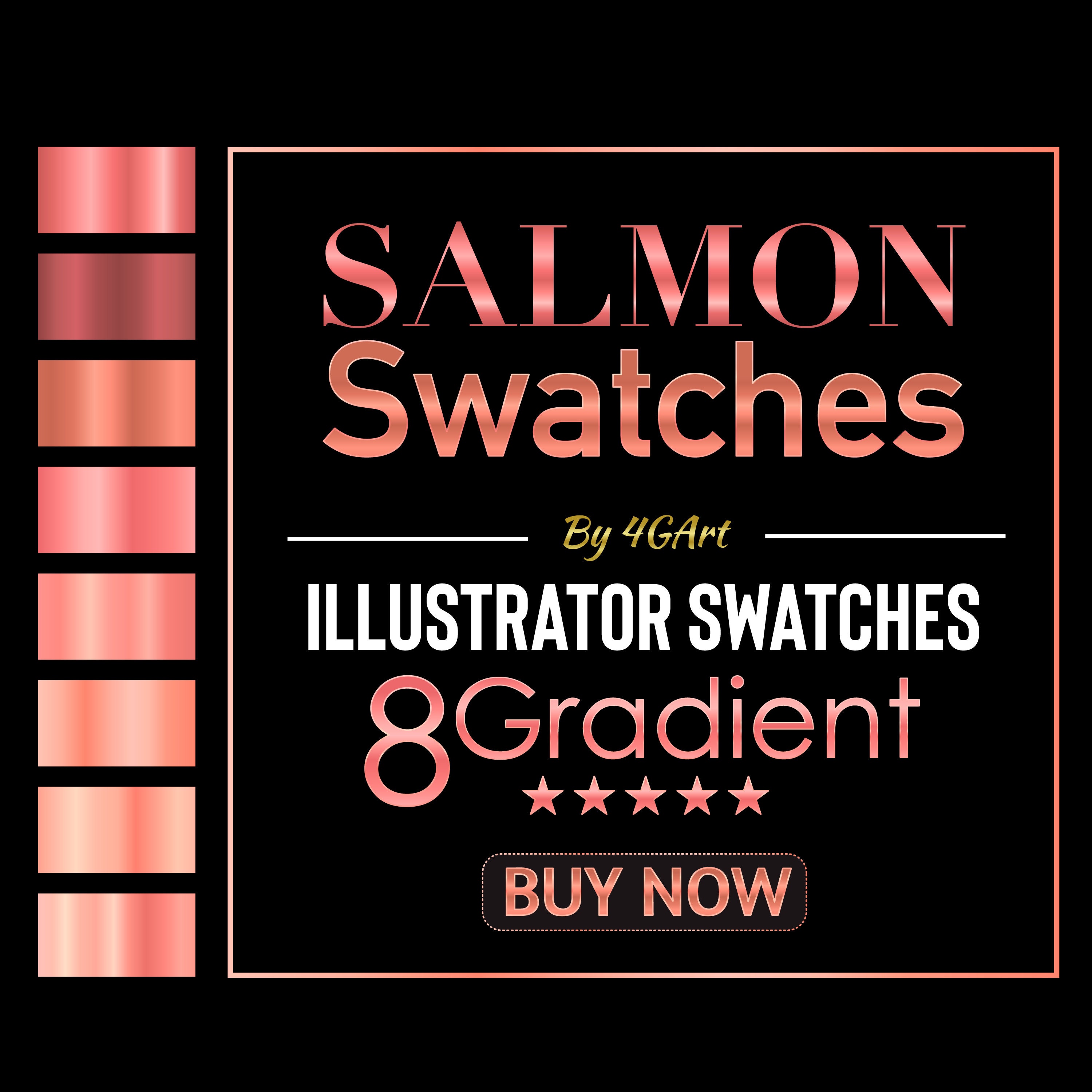 Salmon Color Gradient Swatches for Illustrator | Adobe Illustrator ...