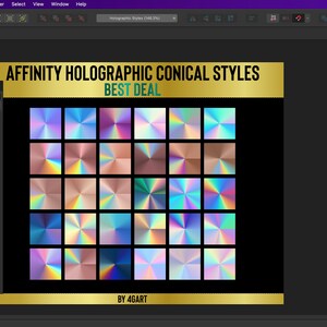 Affinity Holographic Conical Gradient Styles for Affinity Designer, Affinity Photo and Affinity ...