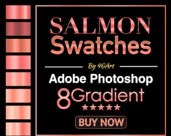 Salmon Color Gradient Swatches for Illustrator Adobe - Etsy
