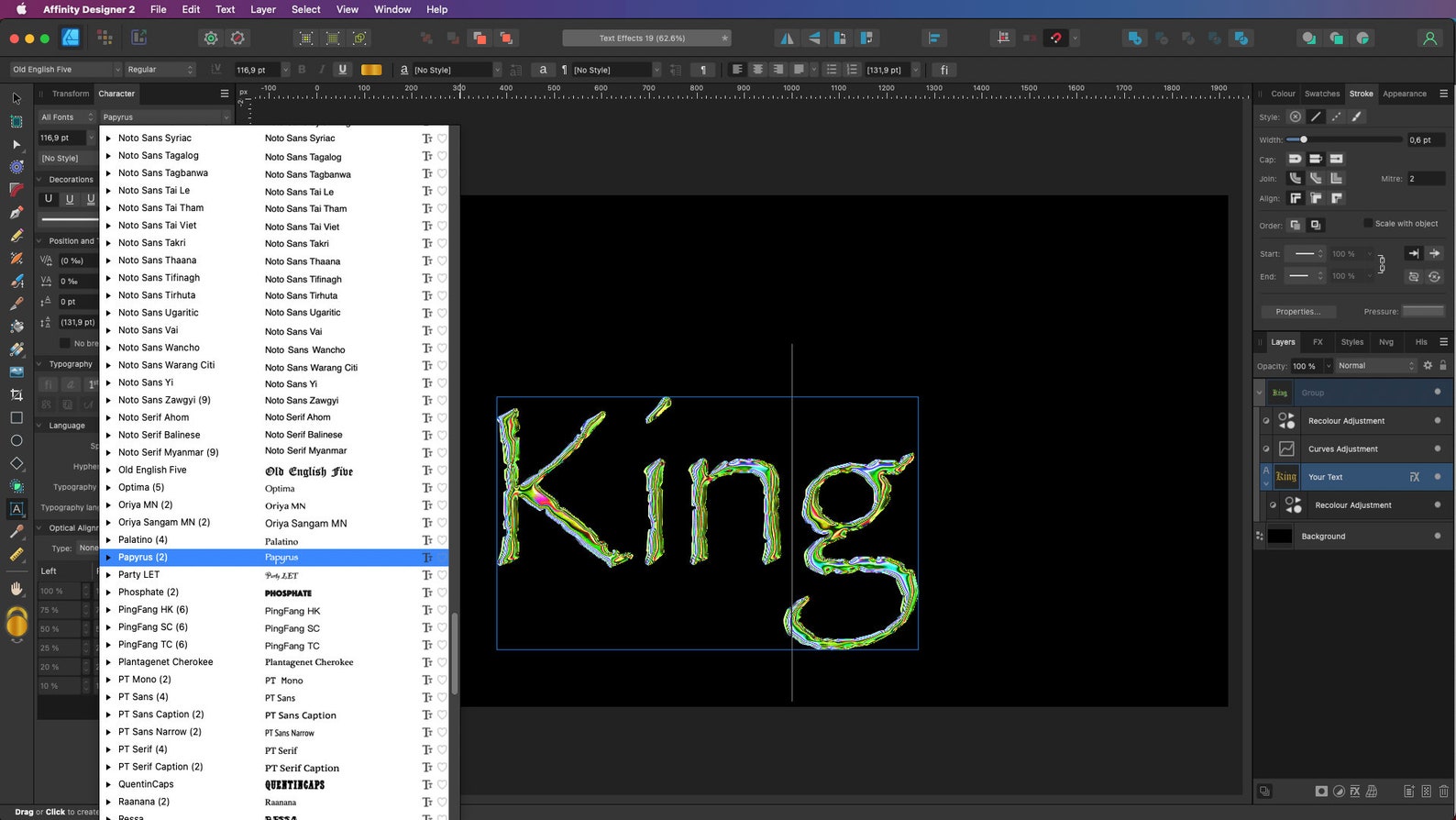 Text Effects for Affinity Designer | Chrome Vibrant Green and ...