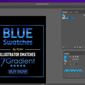 Blue Gradient Swatches for Illustrator - Etsy