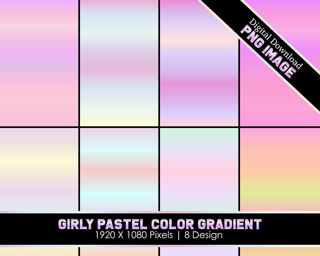 Girly Pastel Gradient Digital Paper | Vivid Background | Digital Image ...