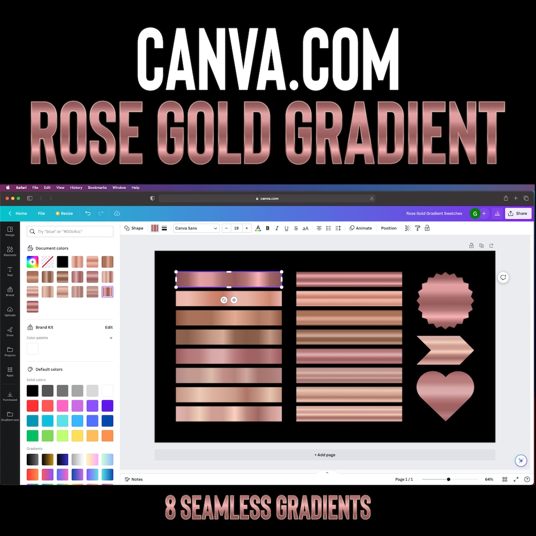 Canva Rose Gold Seamless Gradient | Canva.com Rose Gold Gradient ...