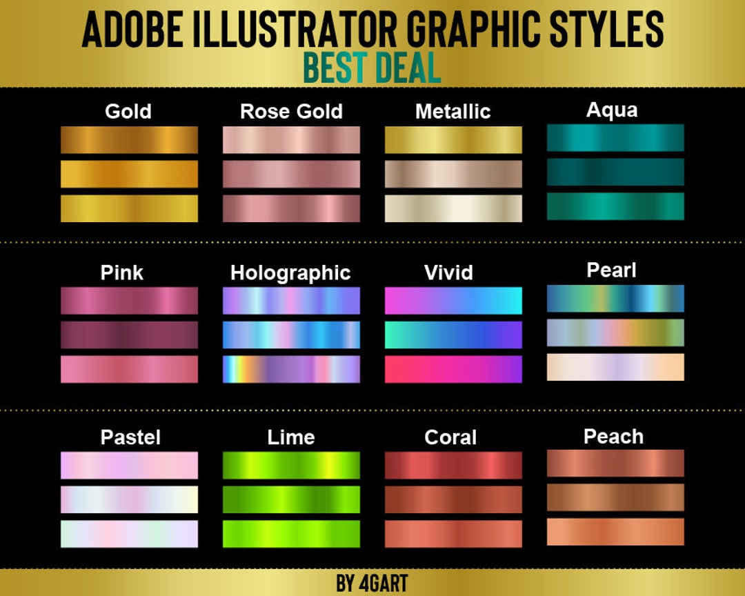 Adobe Illustrator Graphic Styles Adobe Illustrator Gradients Graphic Styles Best Deal Etsy