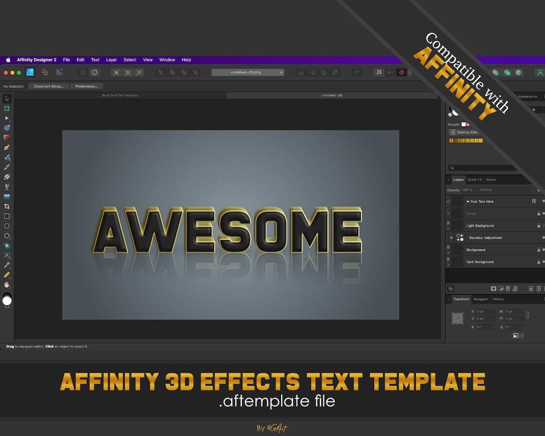 Affinity 3D Text Effects Template for Affinity Designer and Affinity ...