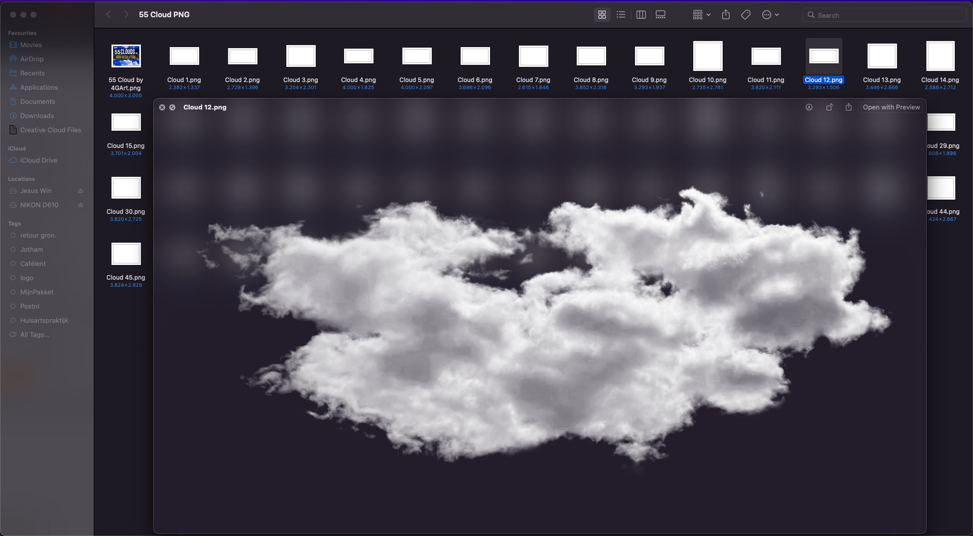 55 Real Cloud Overlays Transparent PNG, Overlays, Easy to Use, DIGITAL ...