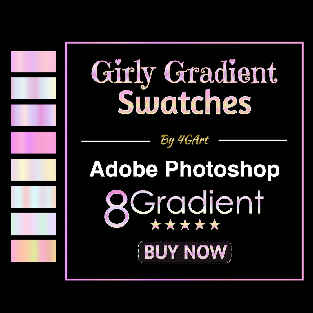 Girly Color Gradient Swatches for Adobe Photoshop and Photopea.com - Etsy