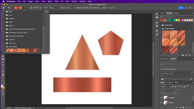 Peach Metallic Color Gradient for Photoshop and Photopea.com - Etsy