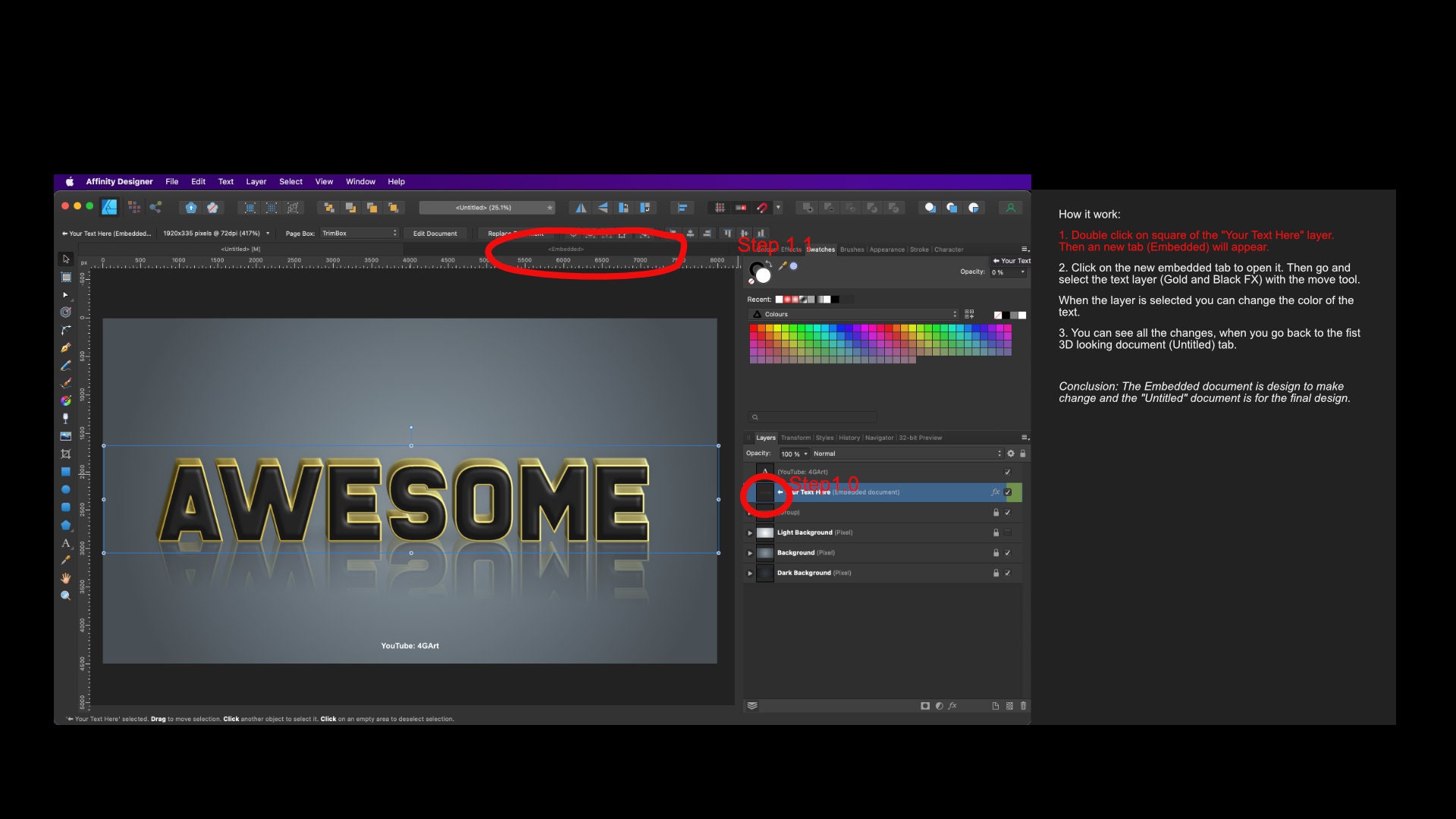 Affinity 3D Text Effects Template for Affinity Designer and Affinity ...