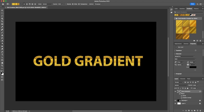 8 Gold Color Gradient for Photoshop and Photopea.com | Photoshop ...