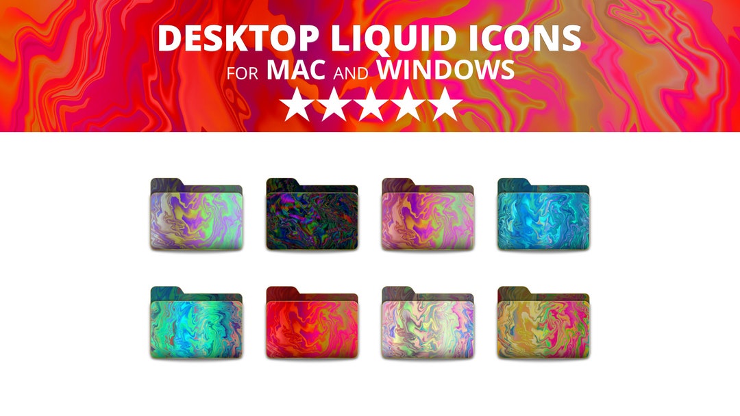 Beautiful Liquid Effects Desktop Folder Icon for MAC and WINDOWS - Etsy