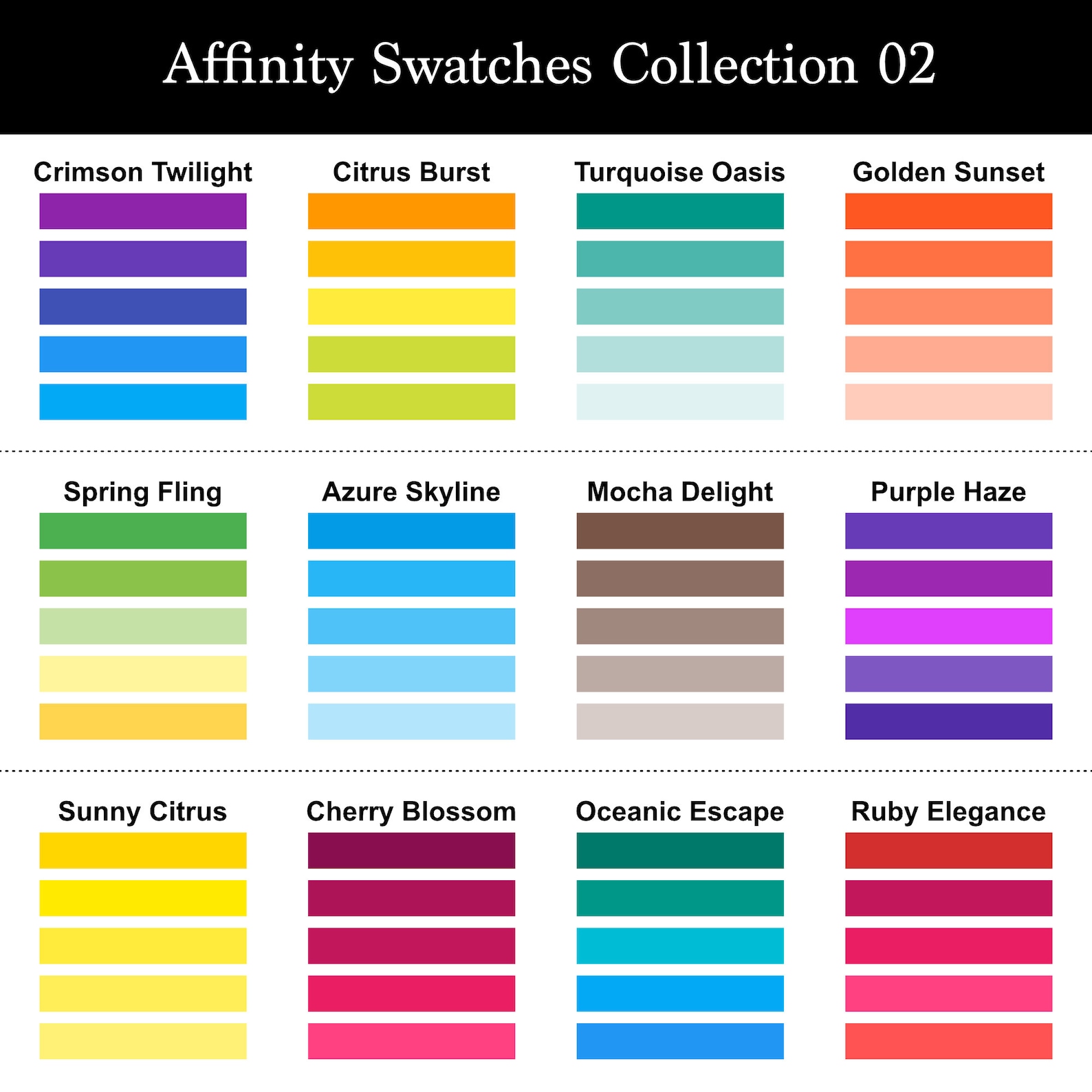 Affinity Color Swatches Bundle for Affinity Designer, Affinity Photo ...